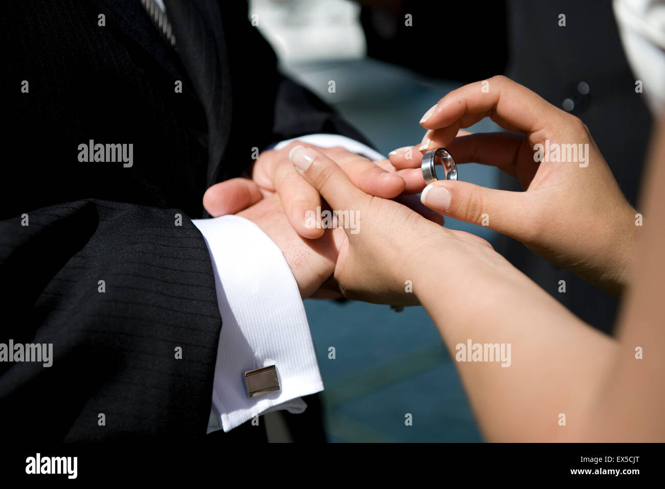 Exchanging rings at the wedding ceremony Stock Photo - Alamy