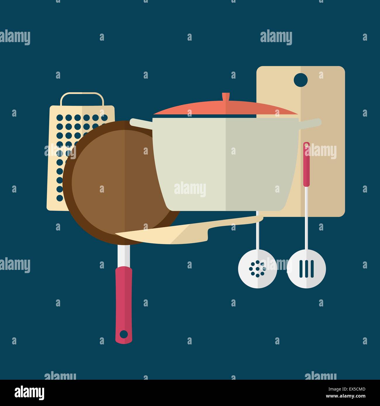 Kitchen utensils. Flat design Stock Vector Image & Art - Alamy