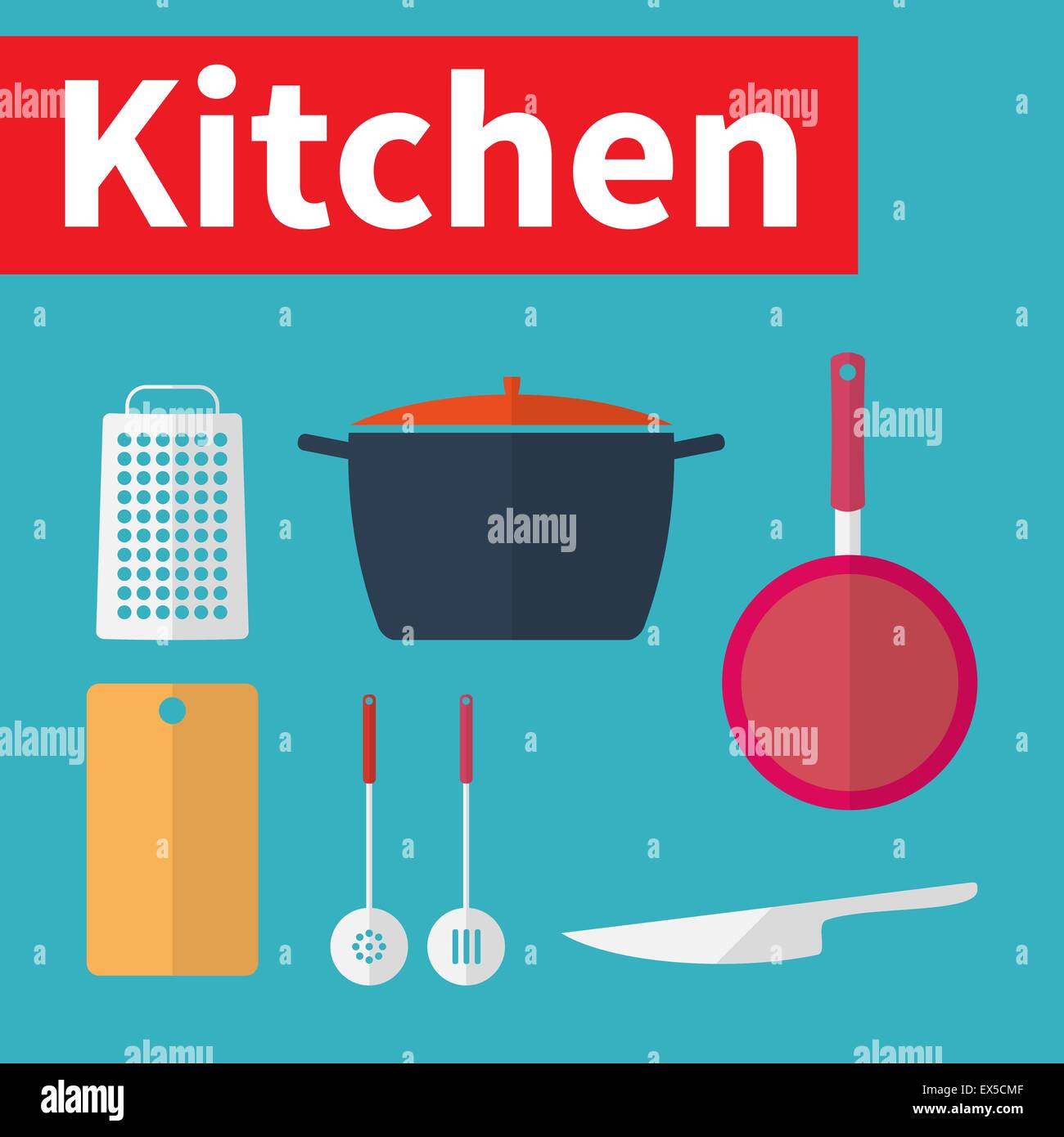 Kitchen utensils. Flat design Stock Vector Image & Art - Alamy