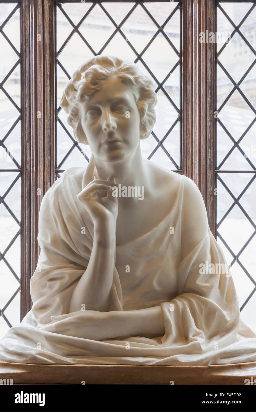 England, London, Greenwich, Eltham Palace, Marble Bust of Virginia ...