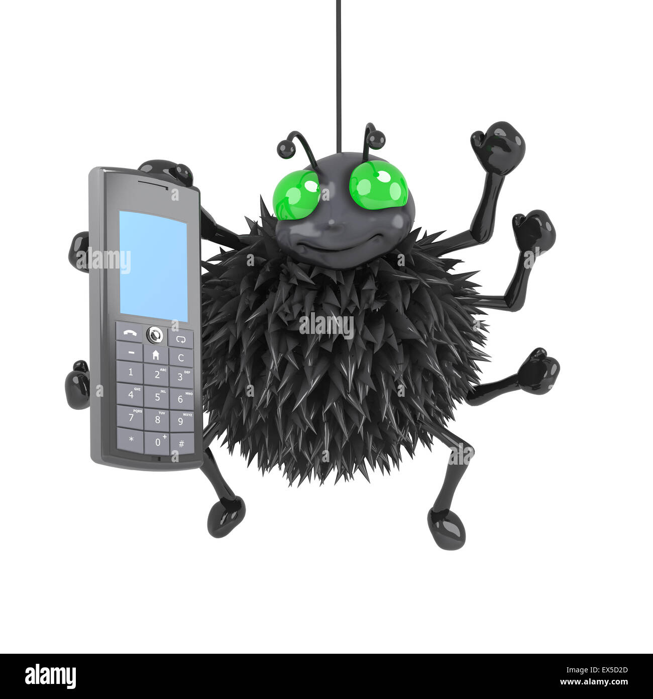 3d render of a spider using a mobile phone Stock Photo - Alamy
