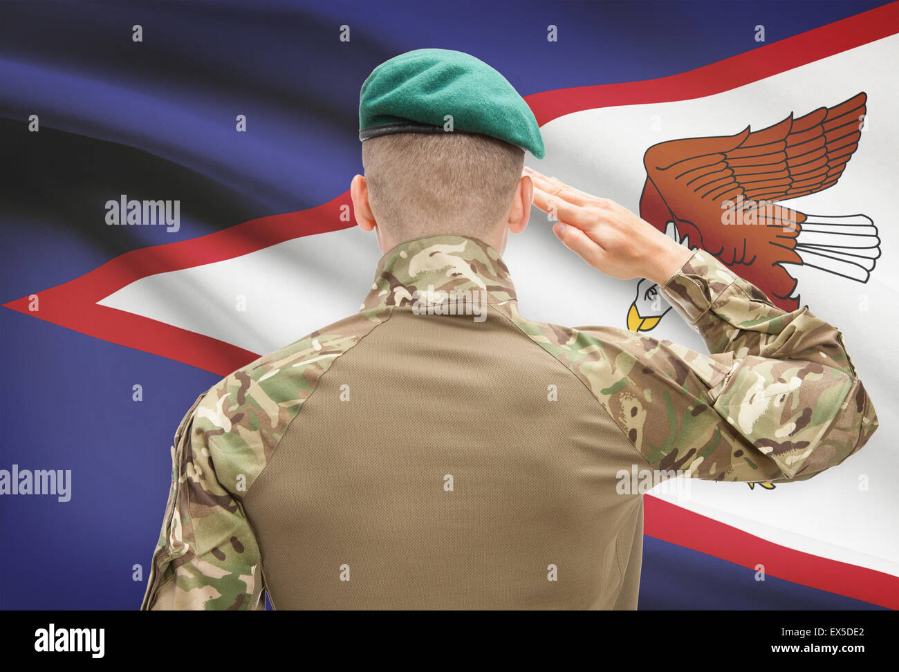 Soldier with flag american samoa hi-res stock photography and images ...