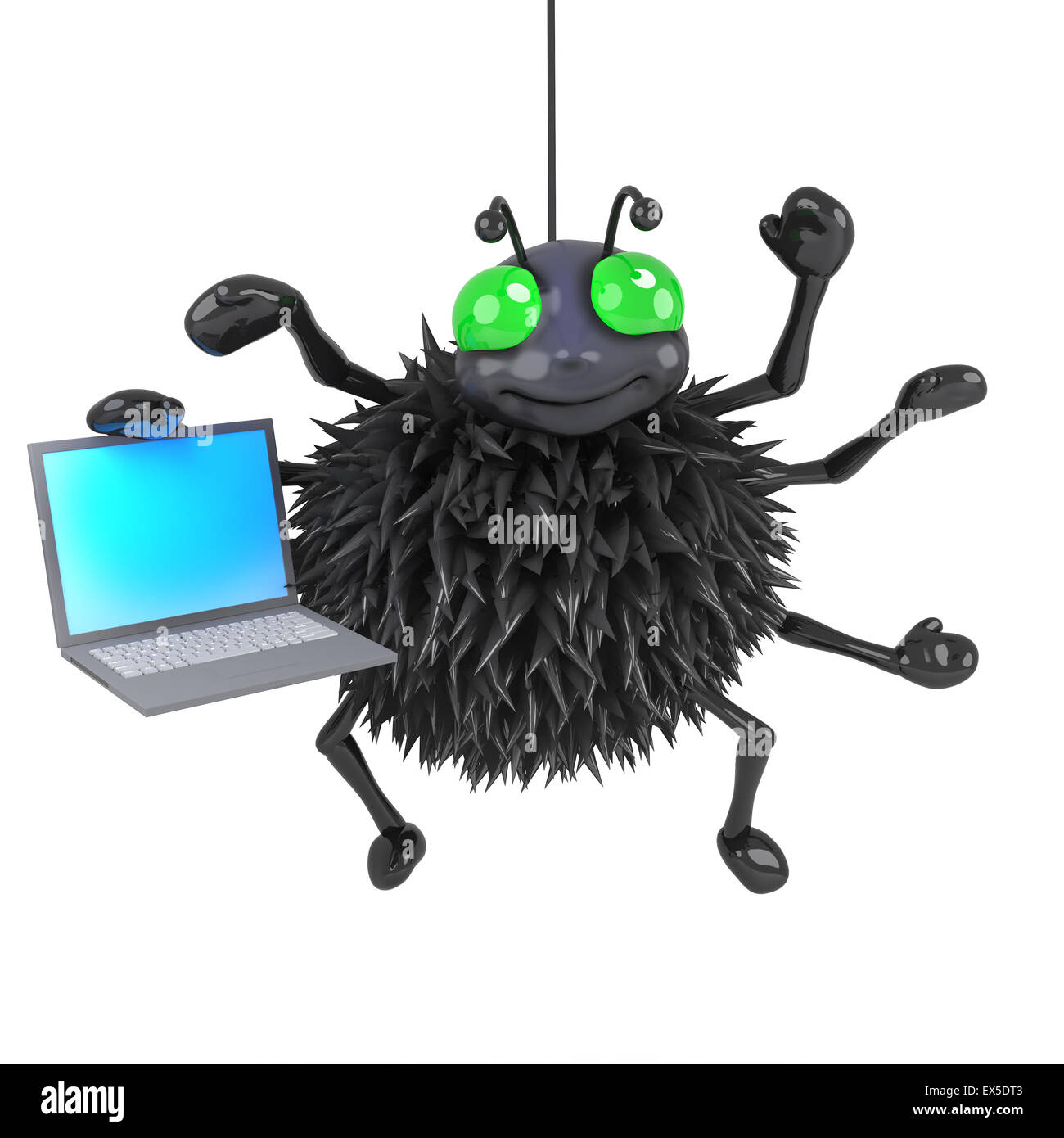 3d render of a spider holding a laptop Stock Photo - Alamy