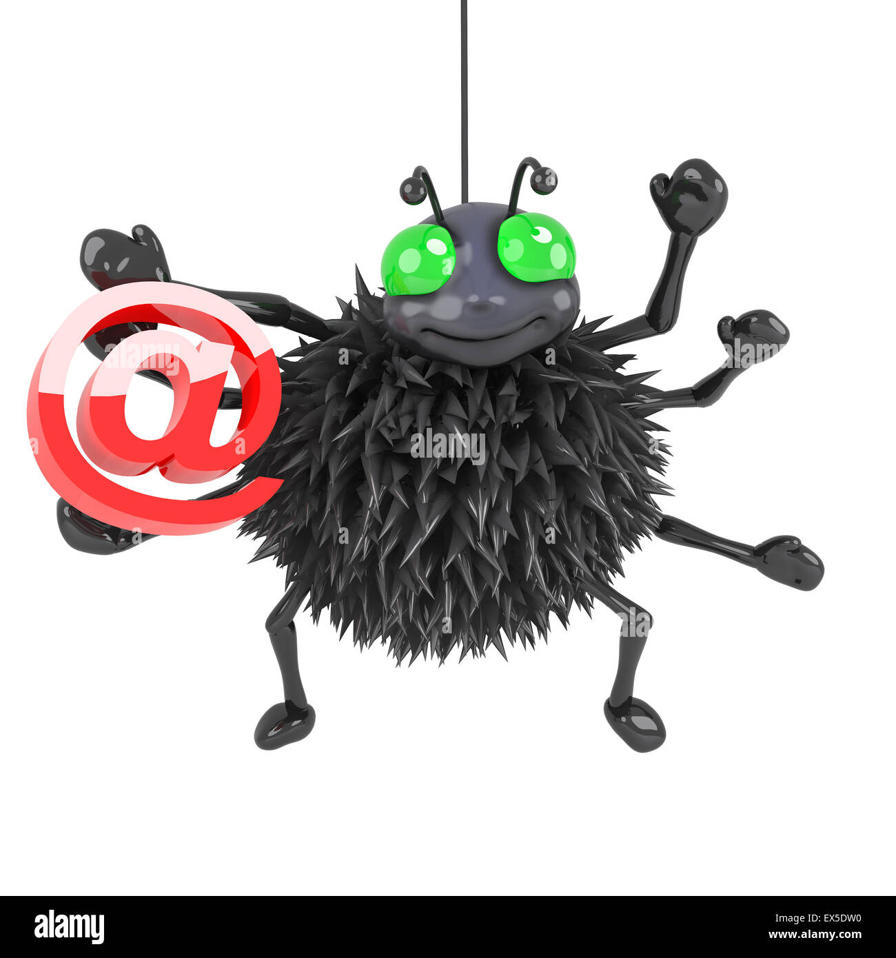 3d render of a spider holding an email address symbol Stock Photo - Alamy