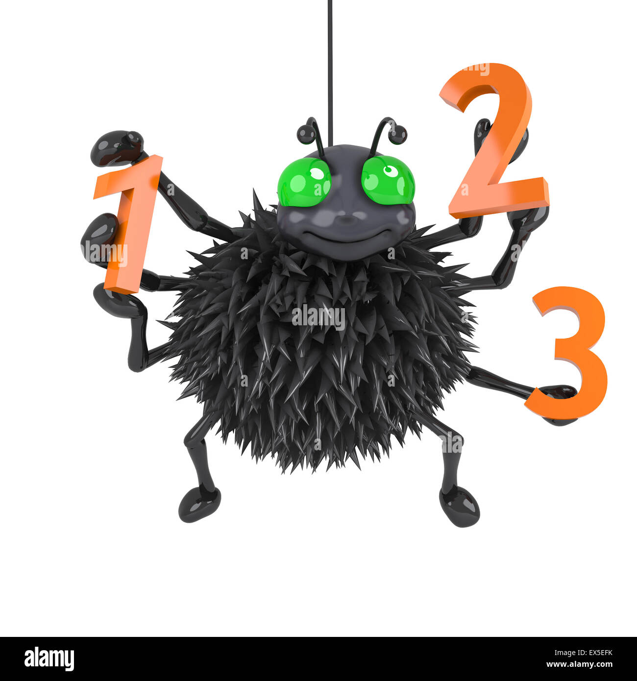 3d render of a spider holding the numbers 1,2 and 3 Stock Photo - Alamy