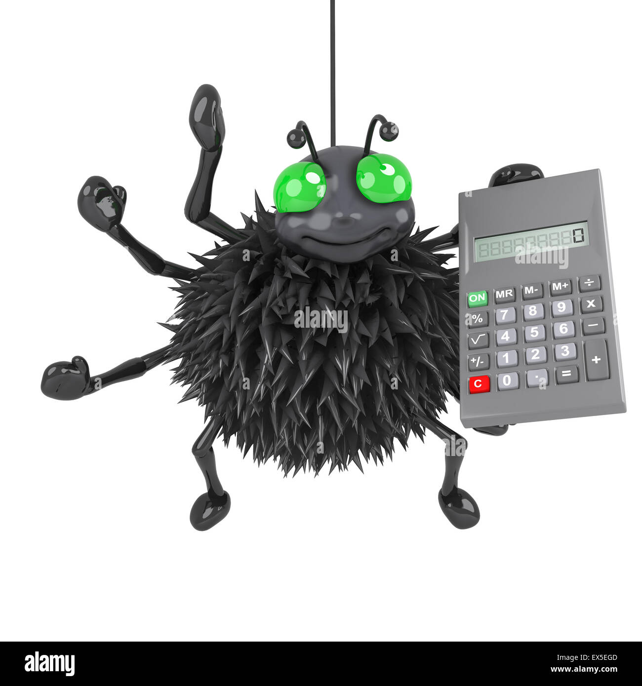 3d render of a spider holding a calculator Stock Photo - Alamy