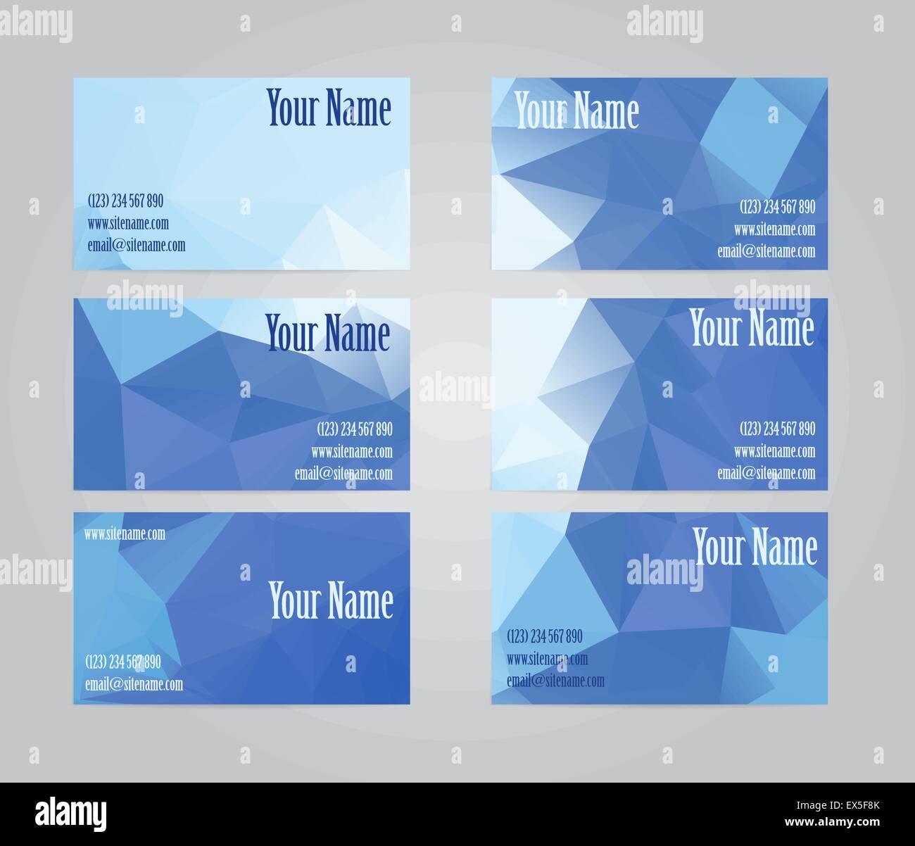 Set of six visit cards Stock Vector Image & Art - Alamy