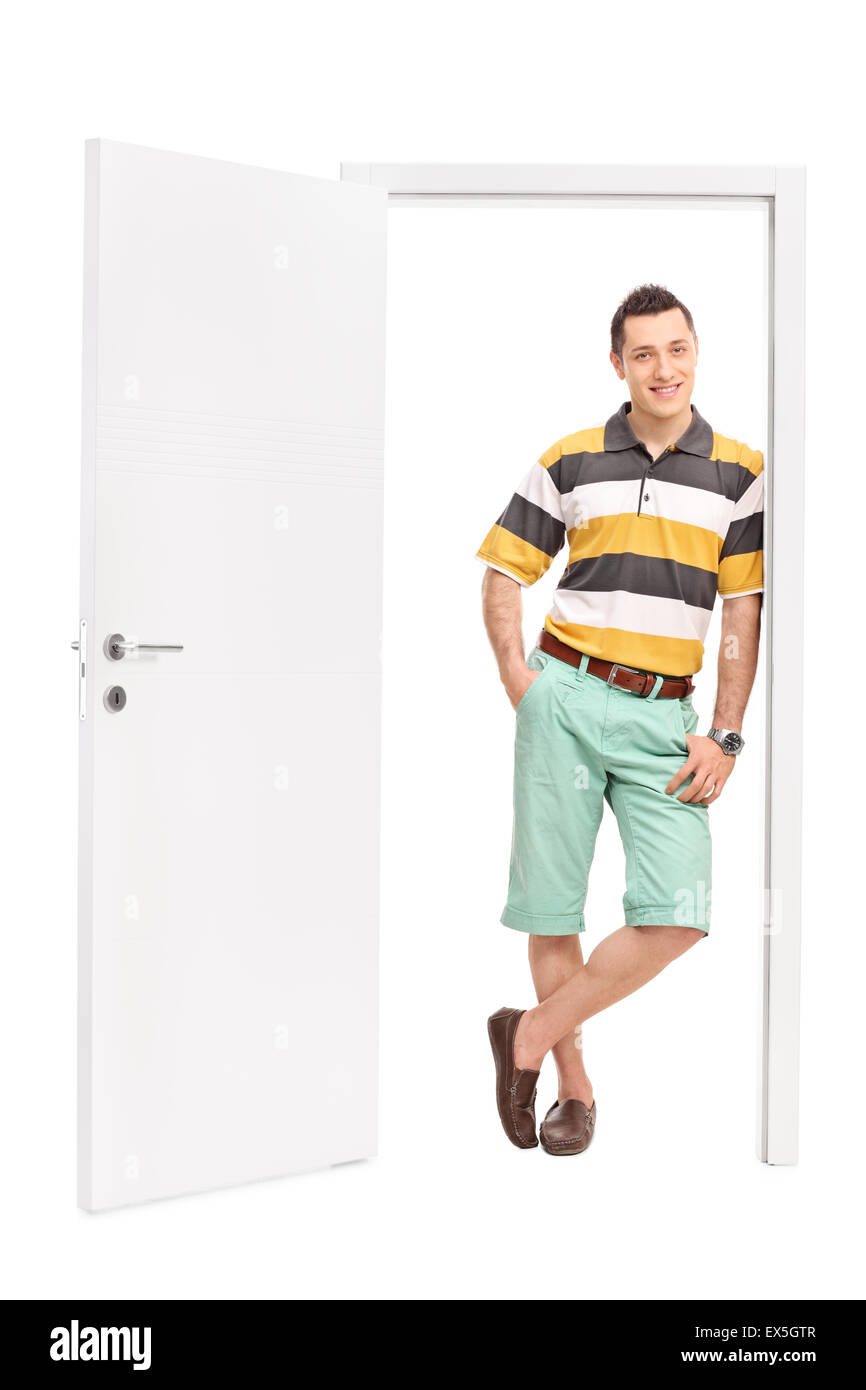 Man leaning against door hi-res stock photography and images - Alamy