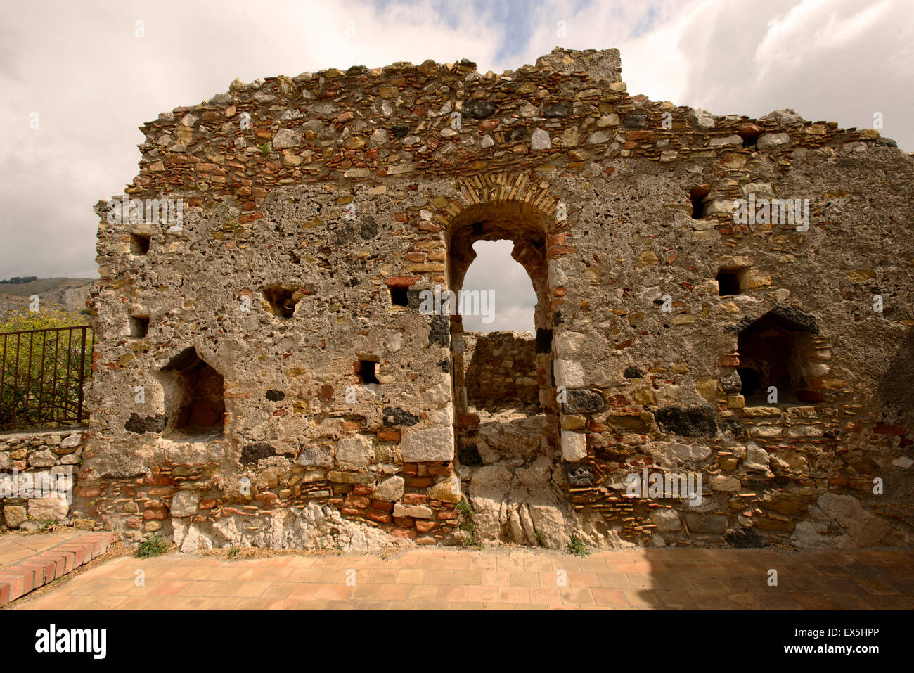 Ruins of the Norman castle, Castelmola, Sicily Stock Photo - Alamy