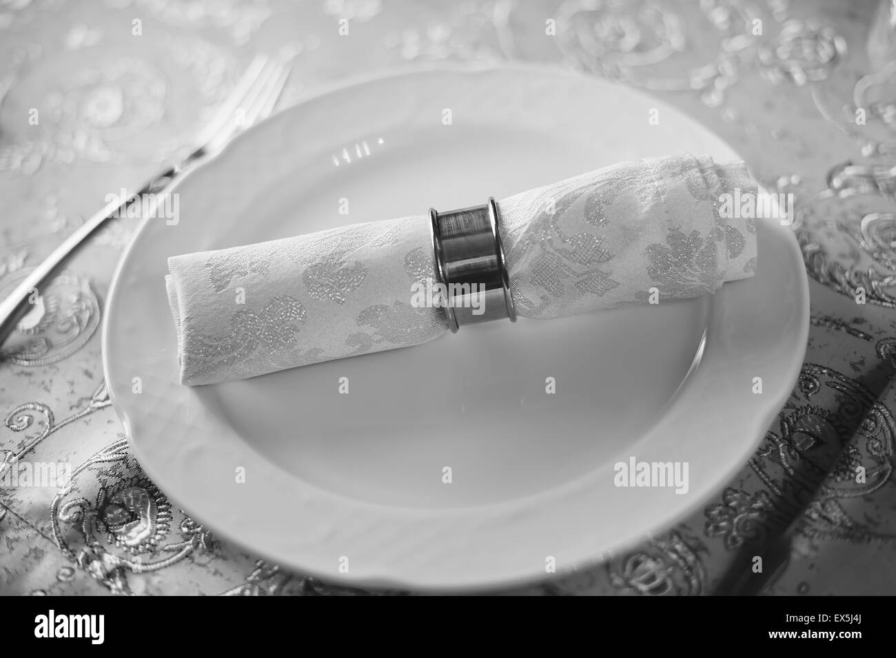 View empty table in Black and White Stock Photos & Images - Alamy