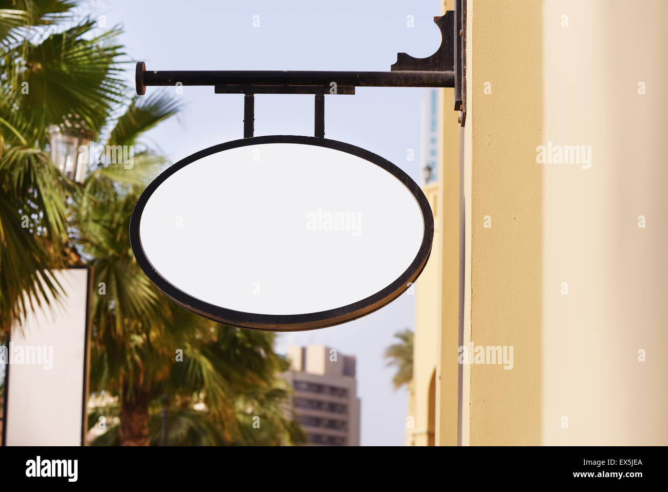 Blank round shape space for adverts at street Stock Photo - Alamy