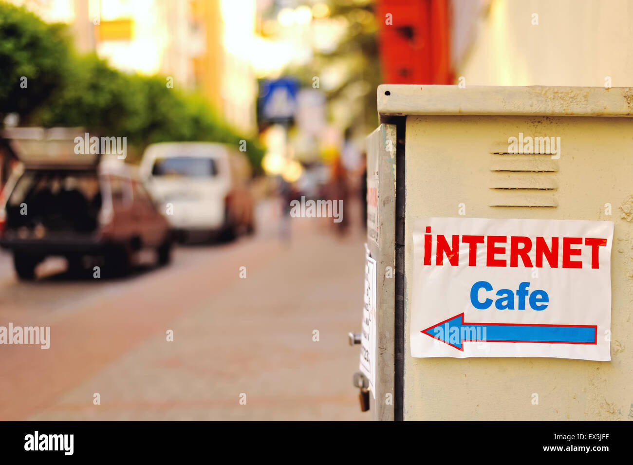 Internet cafe street sign advertising hi-res stock photography and ...