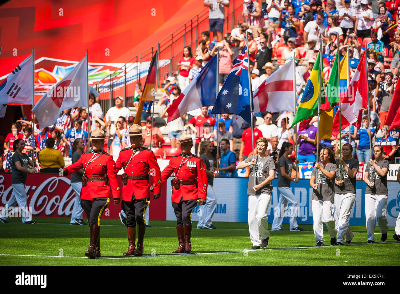 Vancouver, Canada. 5th July, 2015. Pre-match ceremonies ahead of the ...