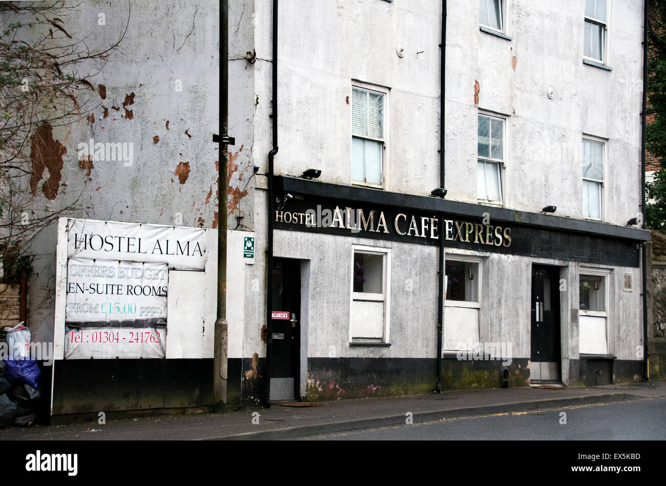 Run down Hostel in Dover the port town for refugees and asylum seekers ...
