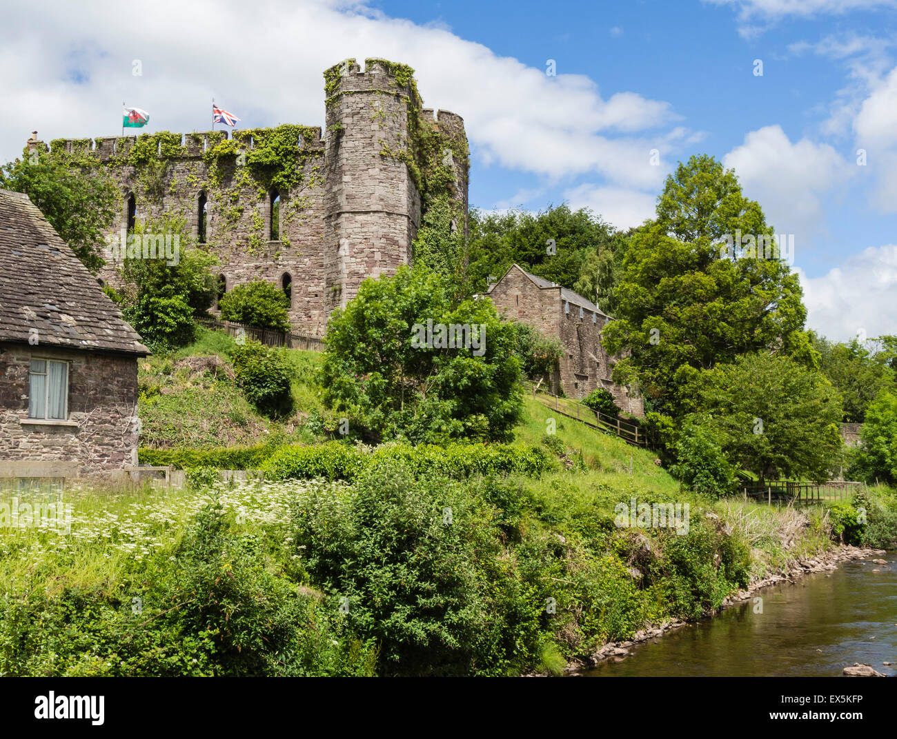 Brecon Castle, Brecon Beacons National Park, Powys, Wales, UK Stock ...