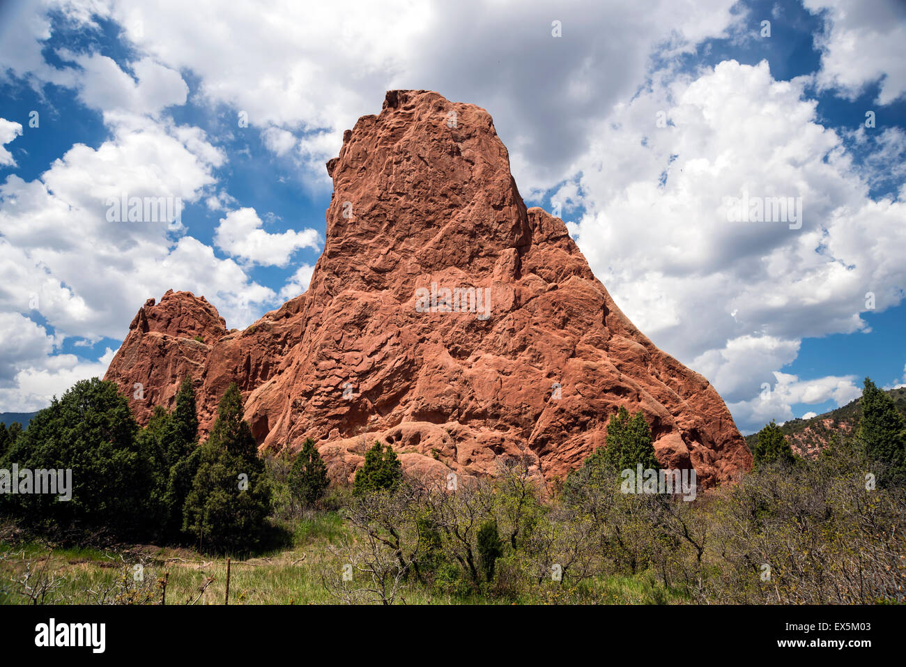 Big Red Rock with dramatic sky background ,Garden of the Gods, Colorado ...
