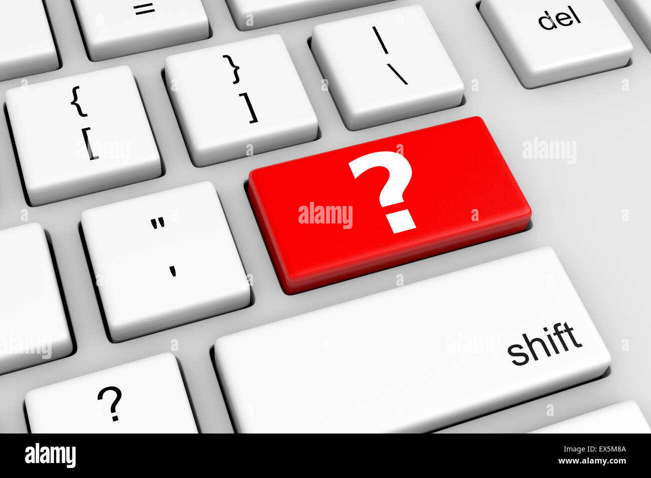 Computer Keyboard with Red Help Button Illustration Stock Photo - Alamy