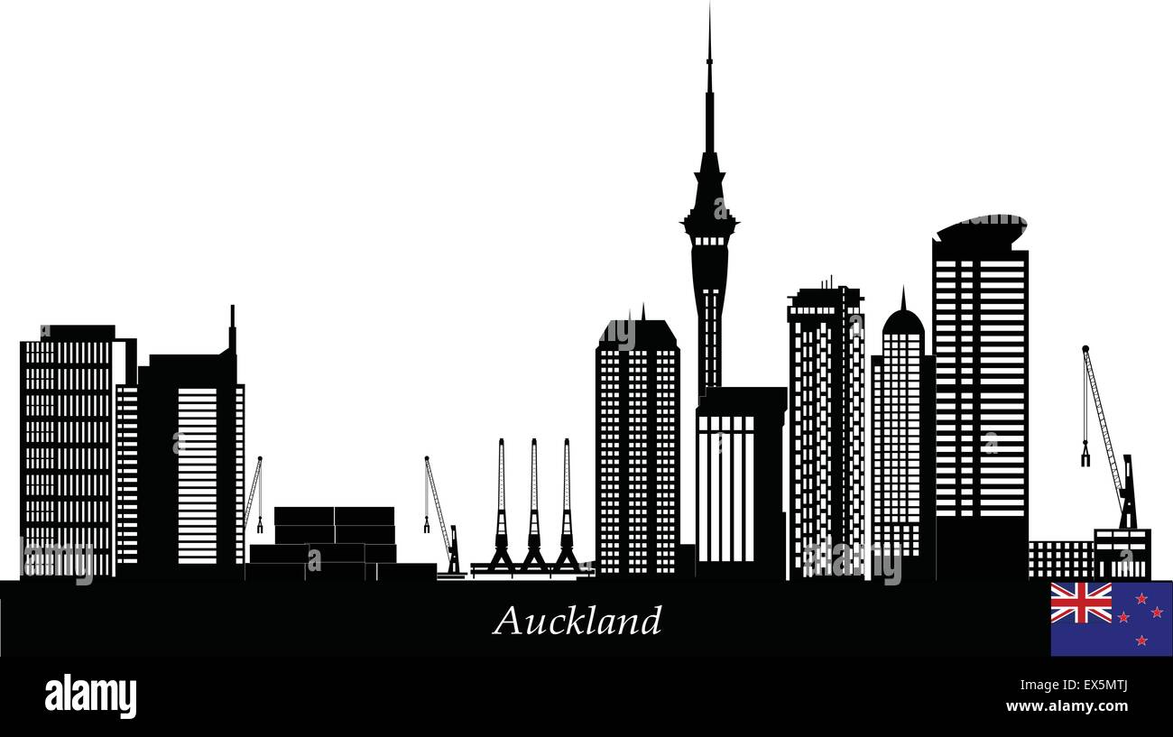 skyline with landmarks of the city auckland Stock Vector Image & Art ...