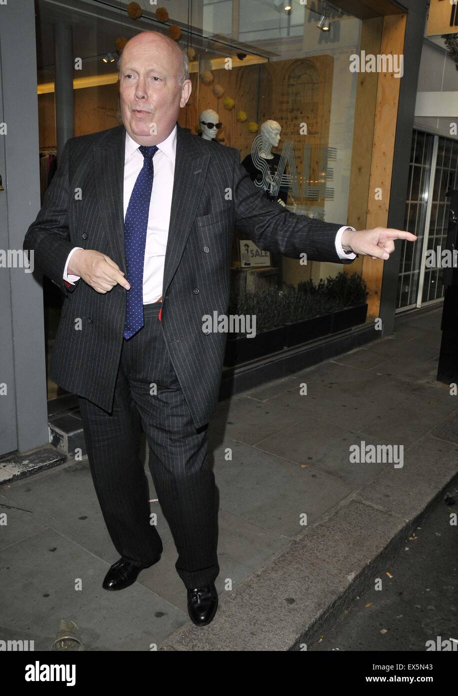 London. UK. Lord Fellowes (Julian Fellowes) at the Daphne's restaurant ...