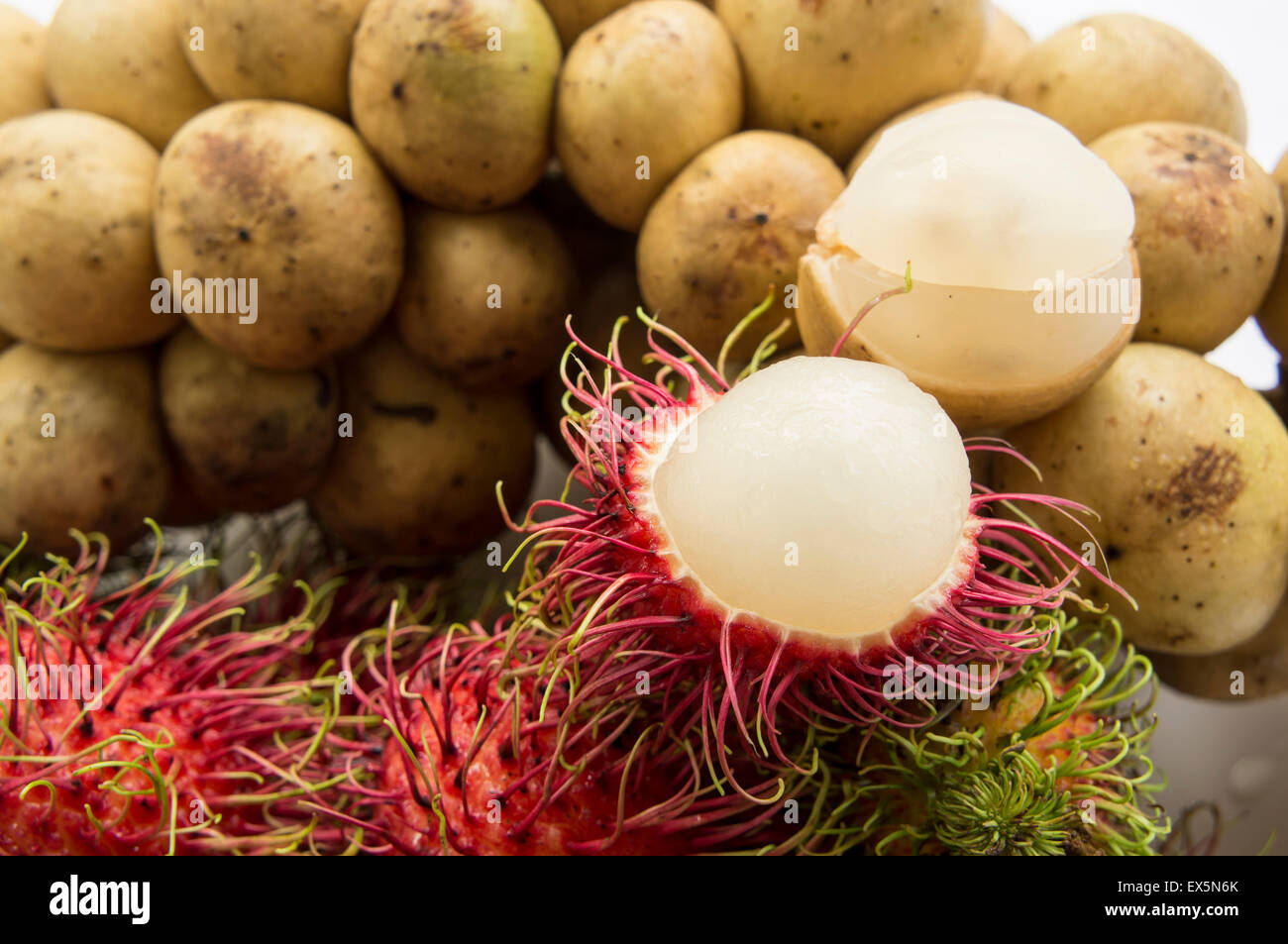 rambutan closeup hairy delicious agriculture Stock Photo - Alamy