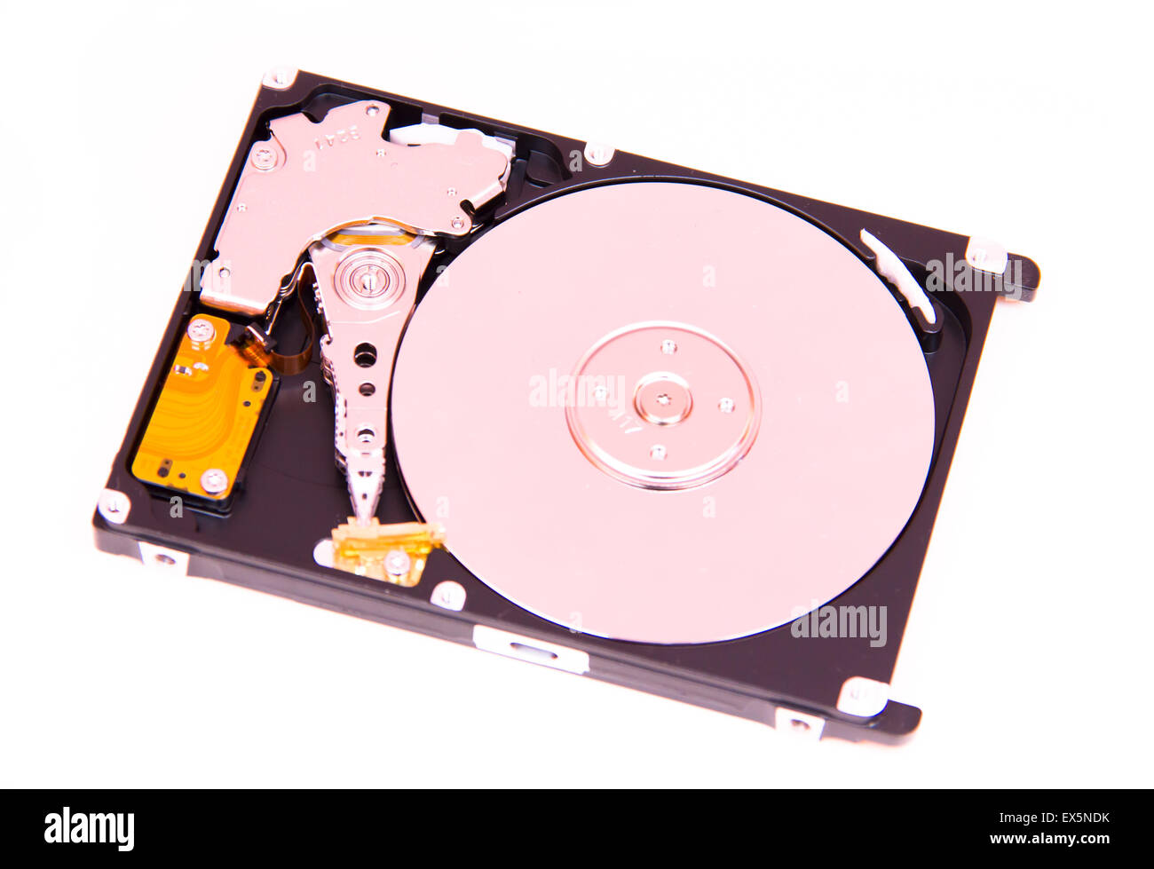 Hard disk on white background seen from above Stock Photo - Alamy