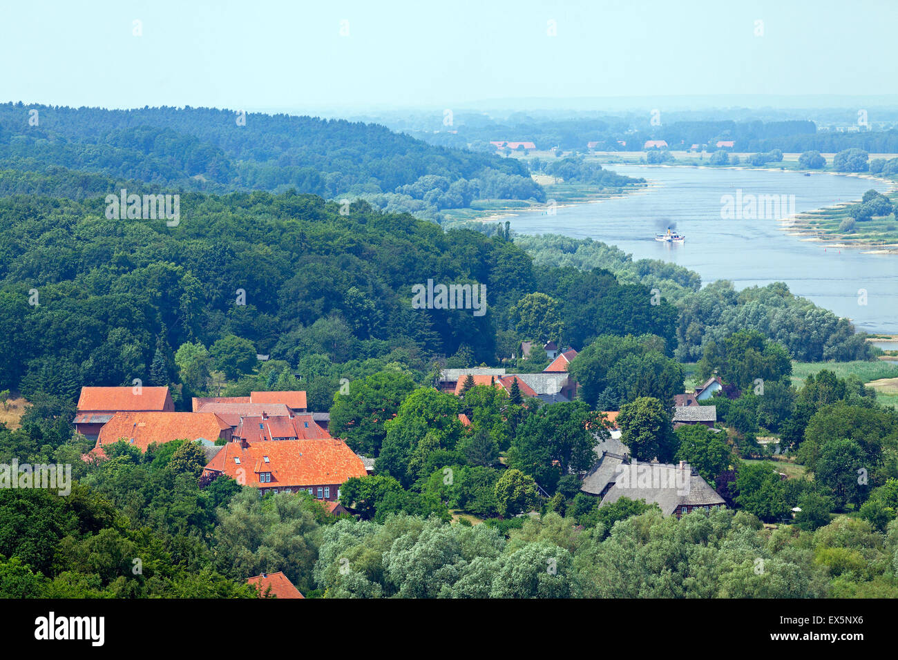 paddlesteamer ´Kaiser Wilhelm´, River Elbe, Kniepenberg, Hitzacker ...