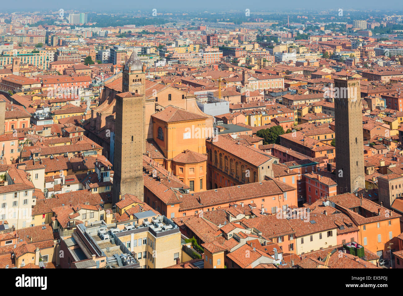 Bologna, Emilia-Romagna, Italy. Overall view historic centre of the ...