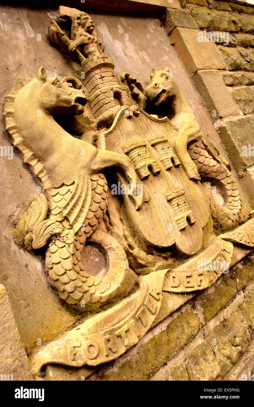 Coat of Arms, Jesmond Dene Stock Photo - Alamy