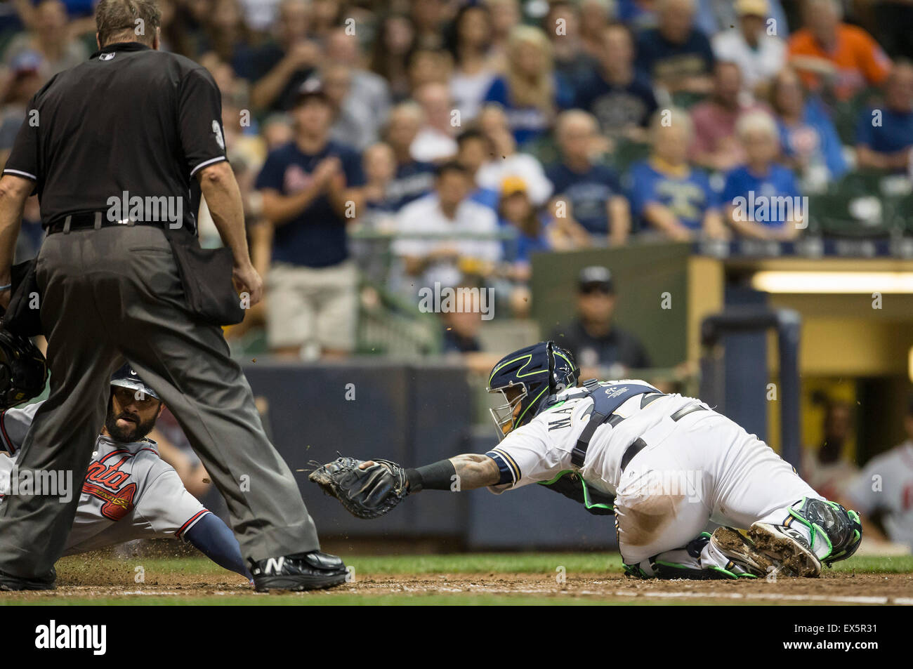 Milwaukee, WI, USA. 7th July, 2015. Atlanta Braves right fielder Nick ...