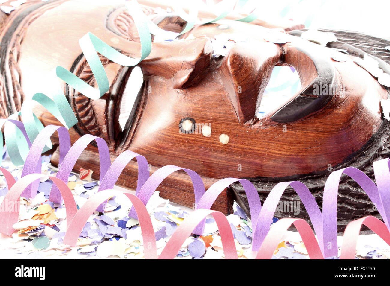 Detail of an ethnic celebration, with wooden mask, African Stock Photo ...