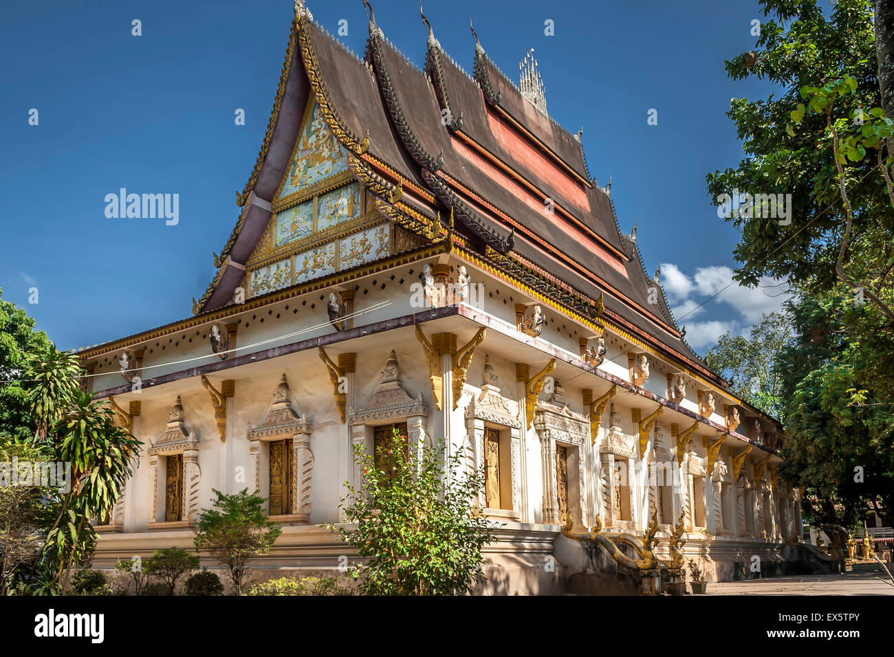 Buddhist temple at Vientiane, Laos Stock Photo - Alamy
