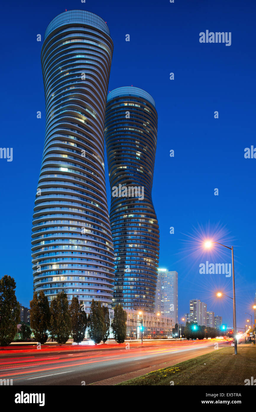 Absolute World Towers, aka marilyn monroe towers in Mississauga, Ontario by MAD Architects Stock ...