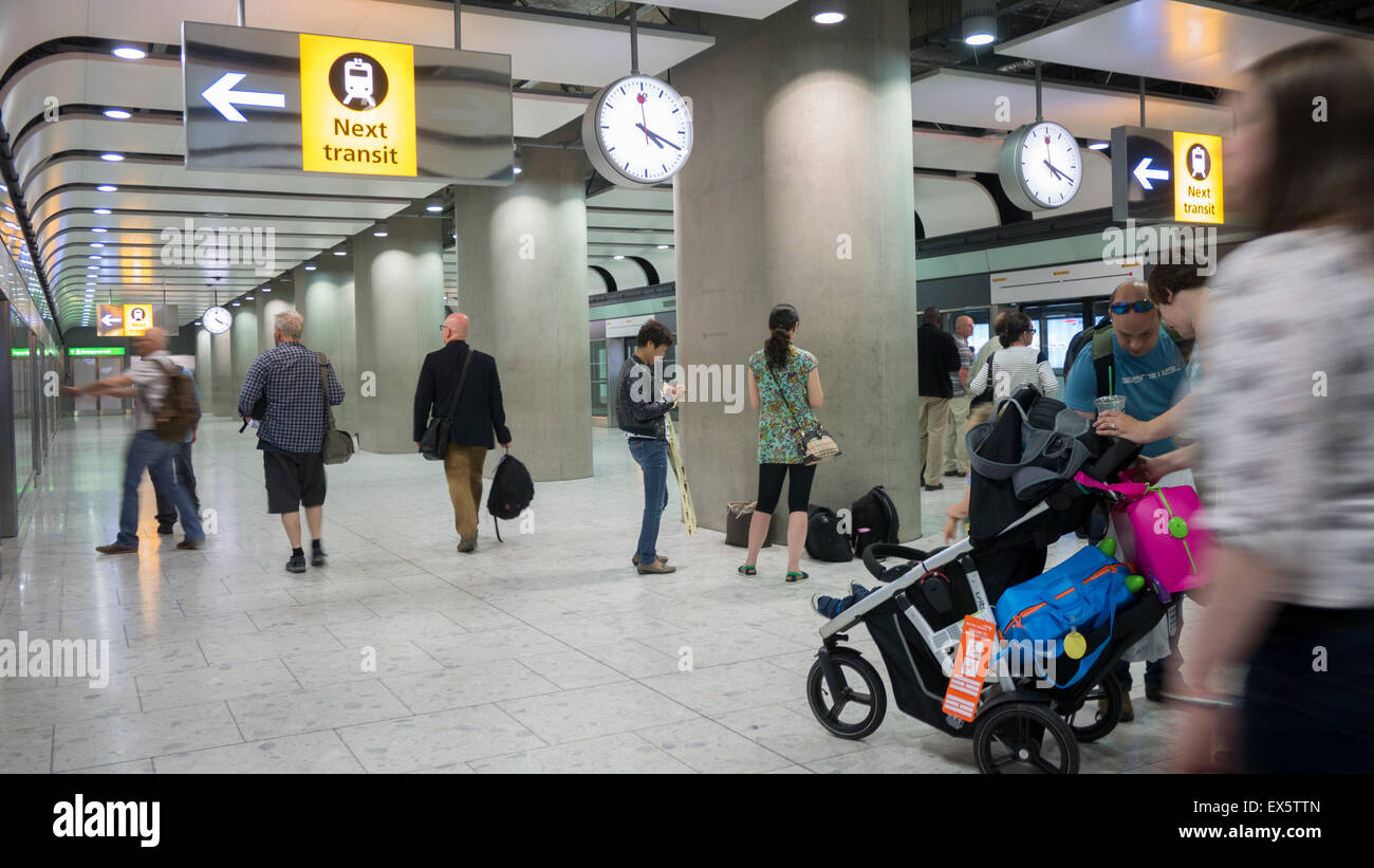 Heathrow airport train transit area Stock Photo - Alamy