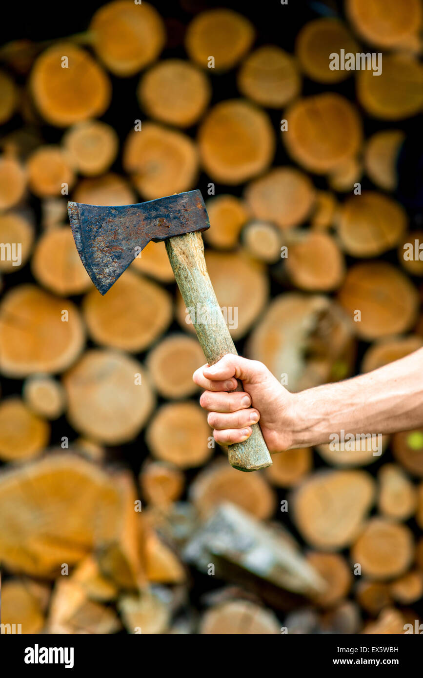 Man Holding Axe High Resolution Stock Photography and Images - Alamy