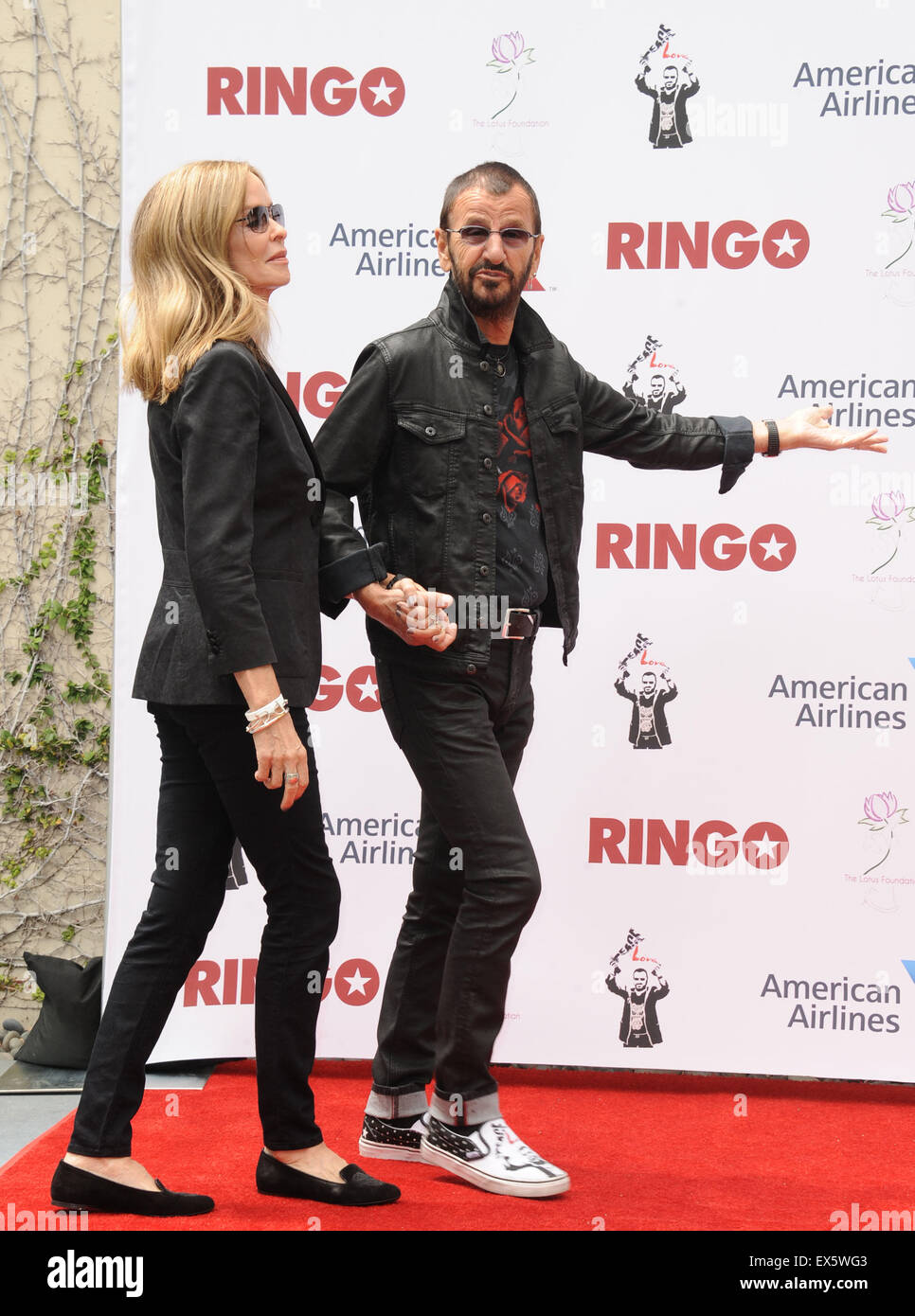 Los Angeles, California, USA. 7th July, 2015. Ringo Starr, Barbara Bach ...