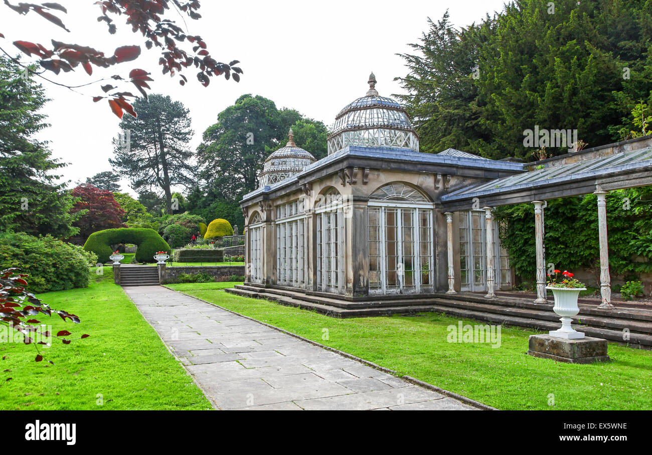 The old conservatory buildings on the Alton Towers Estate Theme Park ...