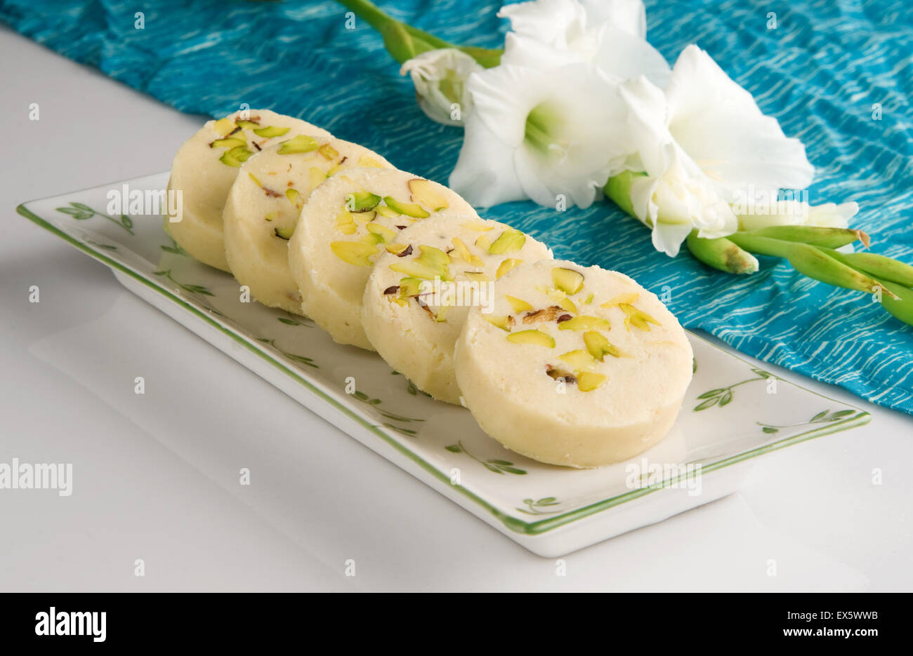 Round Barfi Peda Stock Photo - Alamy