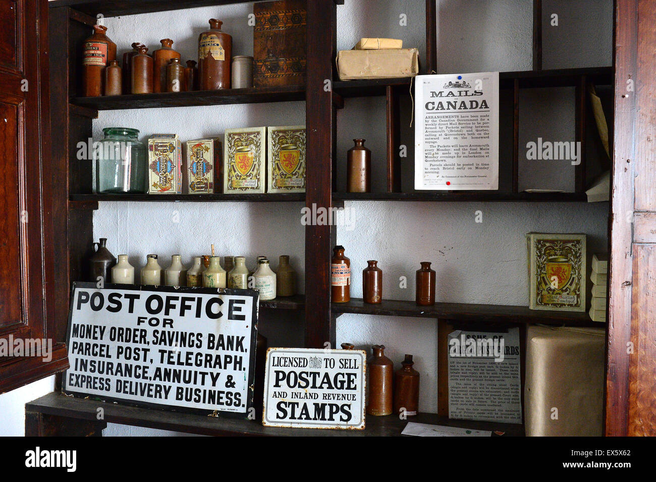 Early 20th century village post office interior at the Ulster American ...