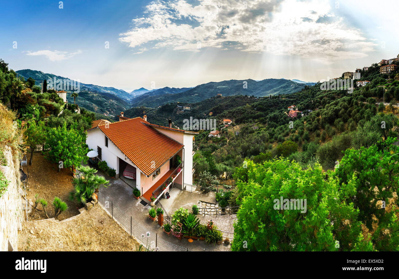 Beautiful panoramic view of italien mountains, tourism concept ...