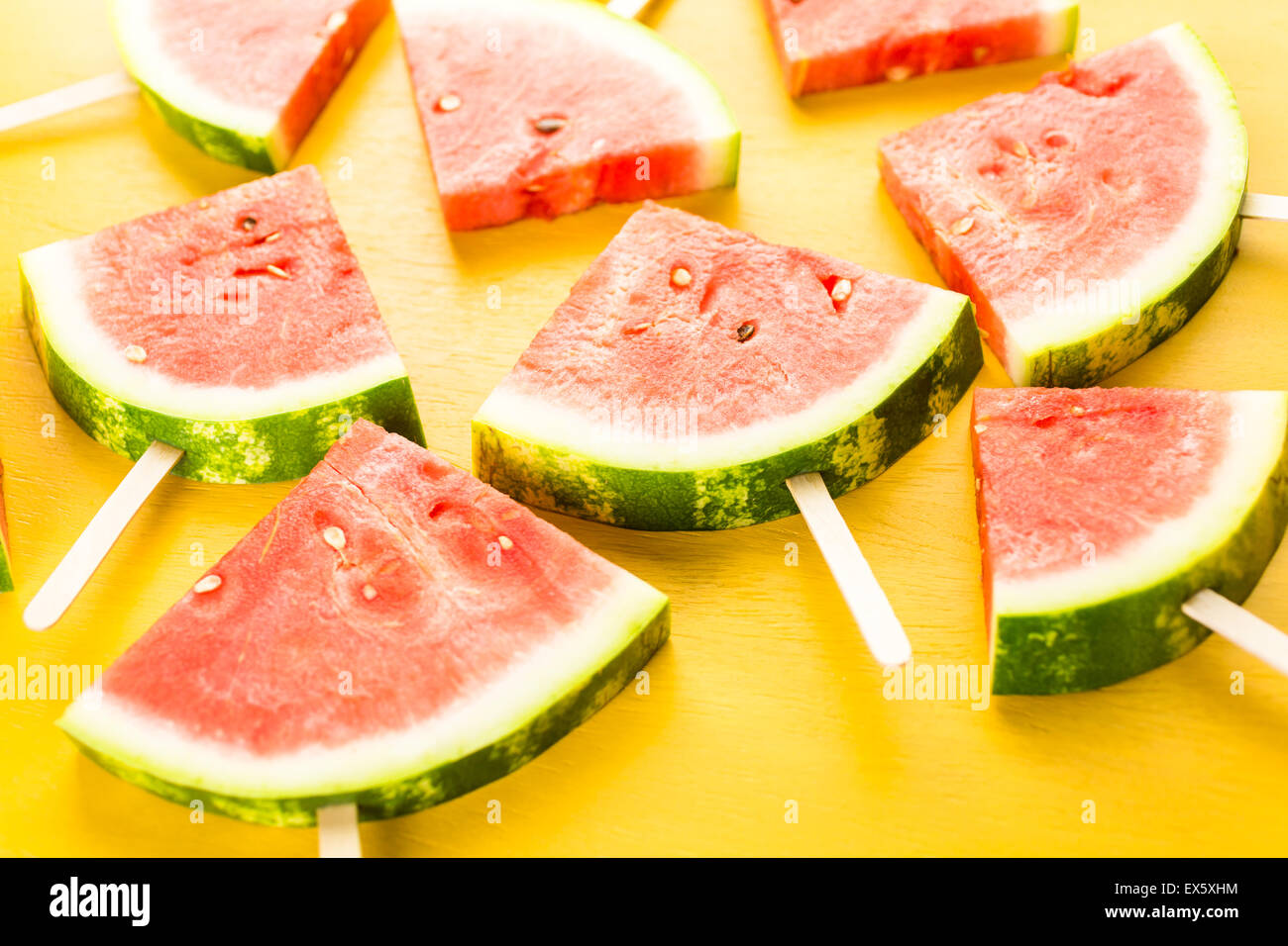 Yummy watermelon slice popsicles for refreshing treat Stock Photo - Alamy