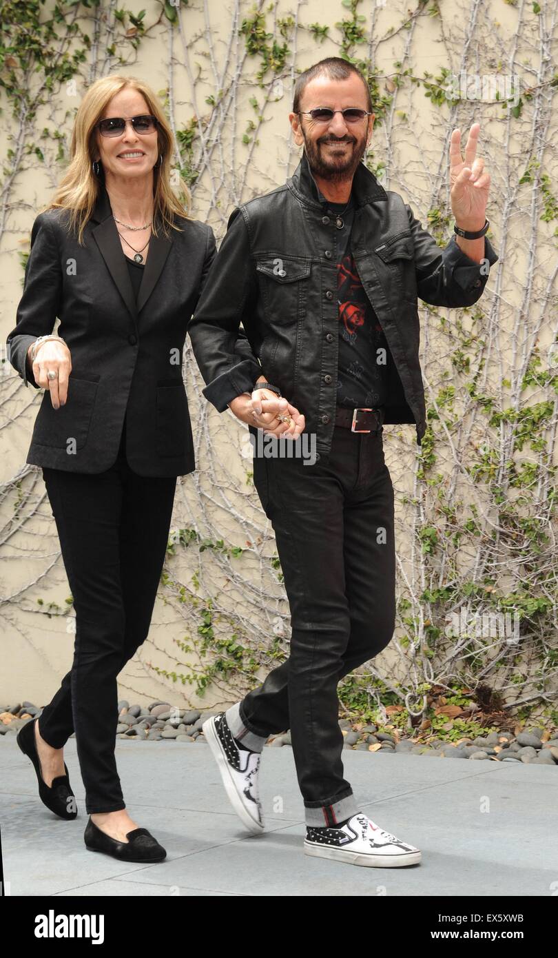 Los Angeles, CA, USA. 7th July, 2015. Ringo Starr, Barbara Bach at a ...