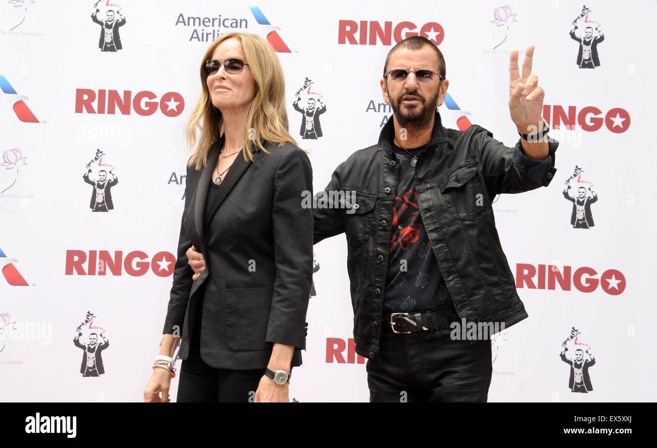 Los Angeles, CA, USA. 7th July, 2015. Ringo Starr, Barbara Bach at a ...