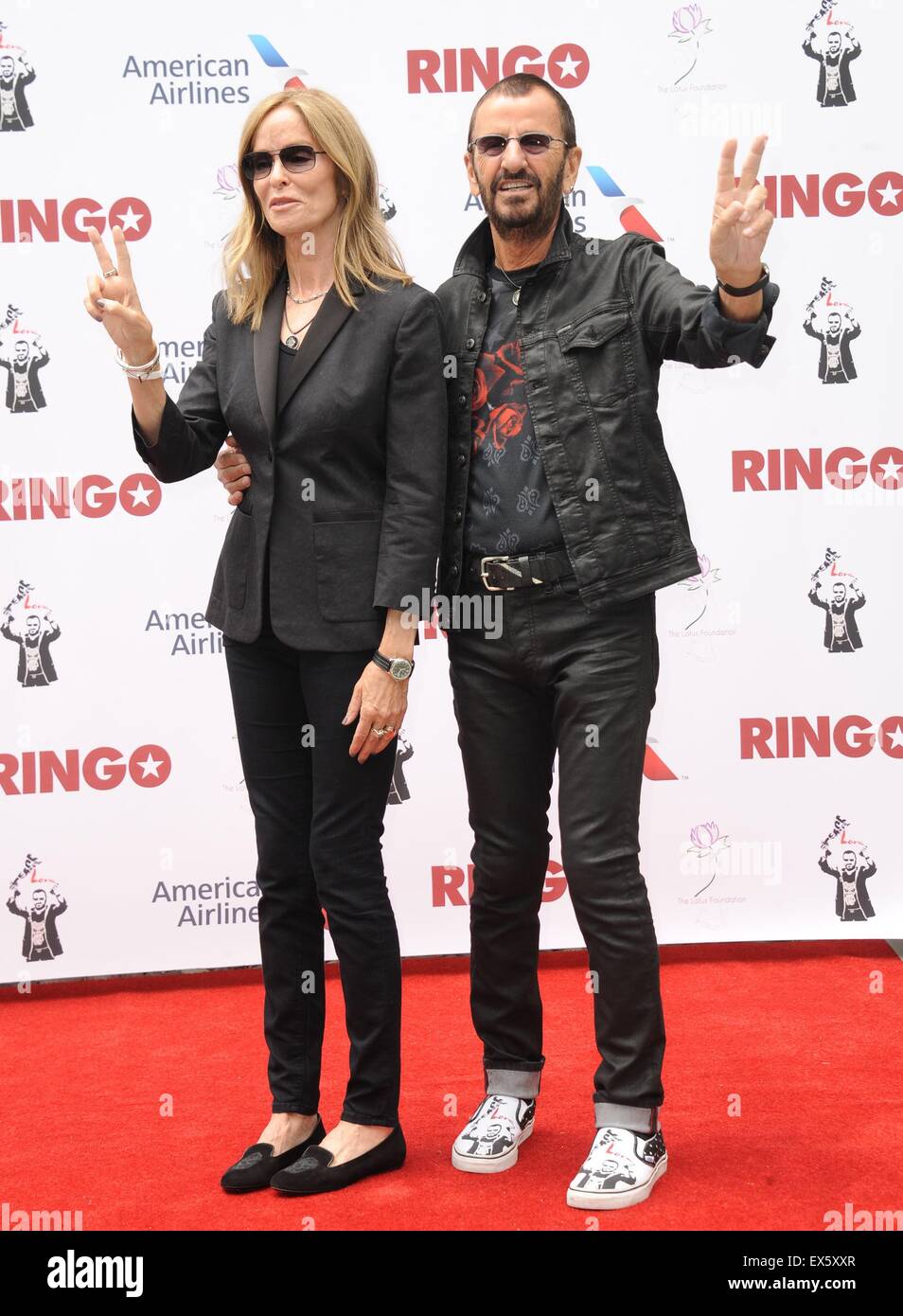 Los Angeles, CA, USA. 7th July, 2015. Ringo Starr, Barbara Bach at a ...