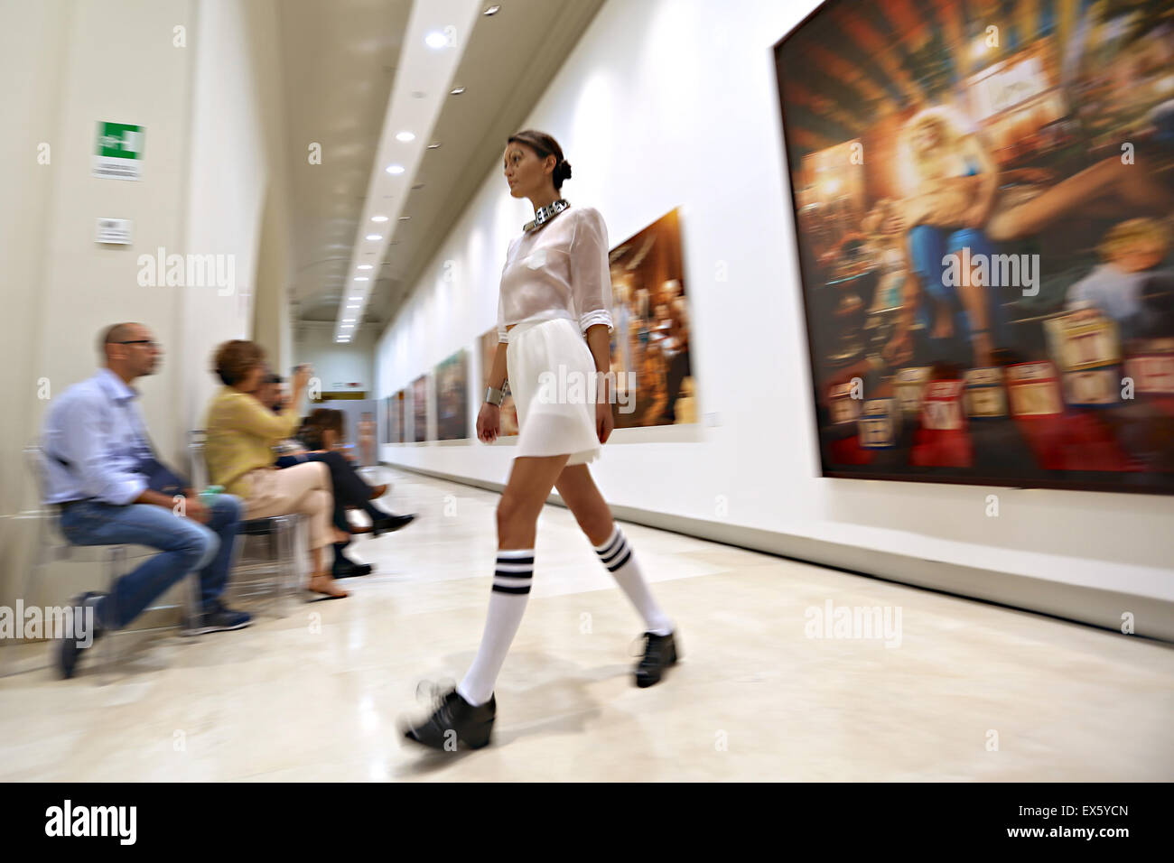 Rome, Italy. 6th July, 2015. A model presents European Institute of ...