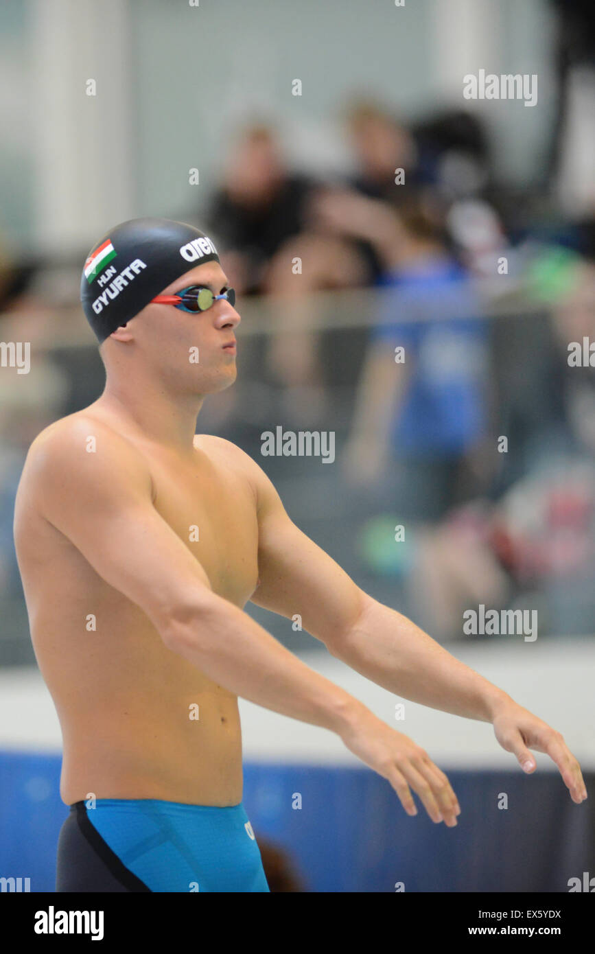 Double Olympic champion Daniel Gyurta pre race focusing at Bergen Swim ...