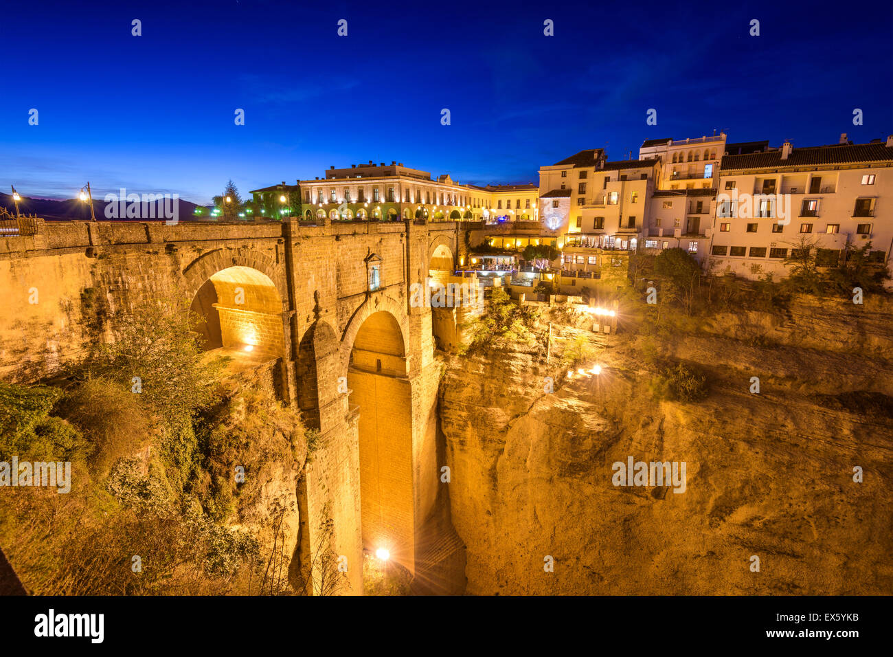 Ronda, Spain at the Puente Nuevo Bridge over the Tajo Gorge Stock Photo - Alamy