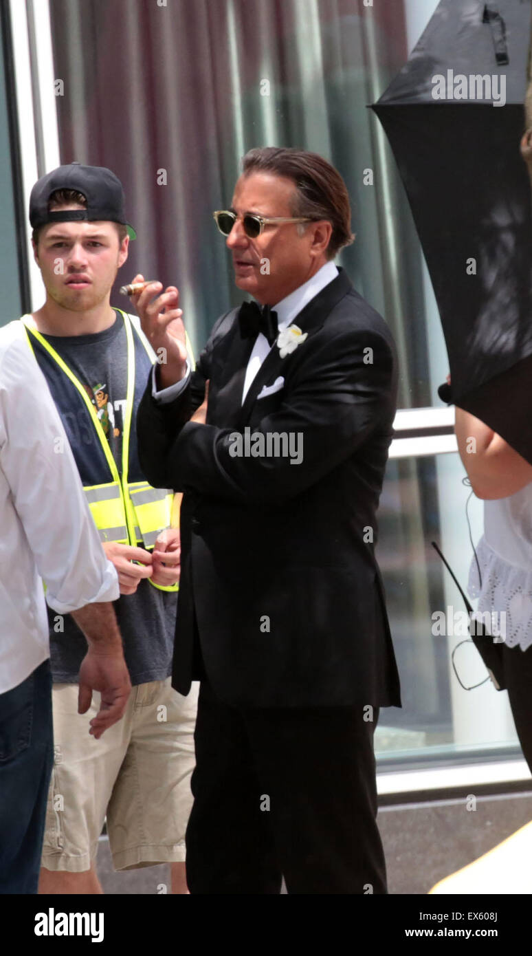 Boston, Massachusetts, USA. 7th July, 2015. Actor Andy Garcia smokes a ...