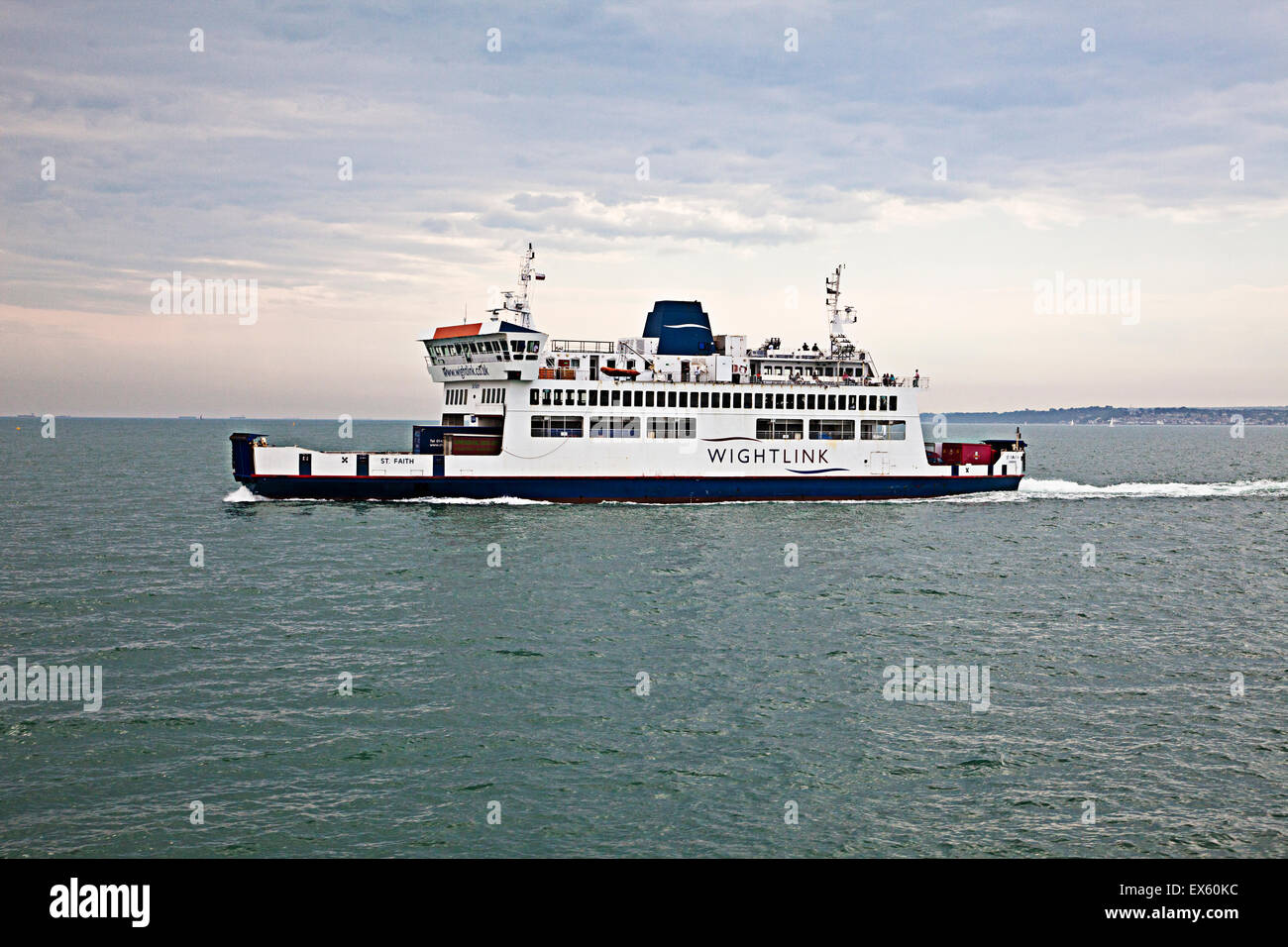 Ferry crossing the Solent from the Isle of Wight to Portsmouth Stock ...