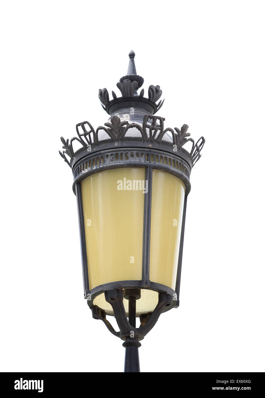 Antique lamp post isolated on a white background Stock Photo - Alamy