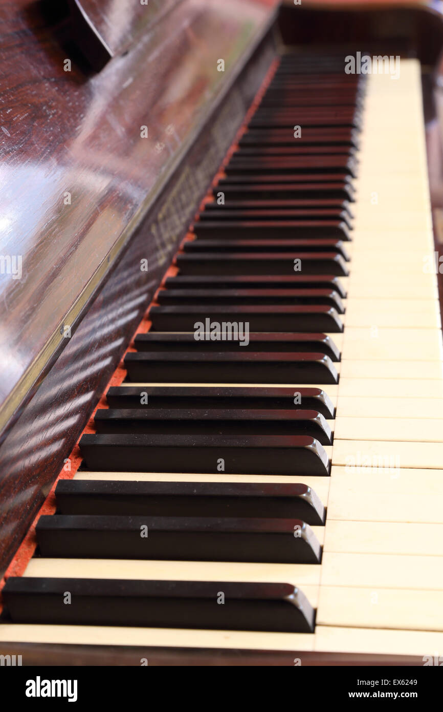 piano keys and wood grain of classic piano Stock Photo - Alamy